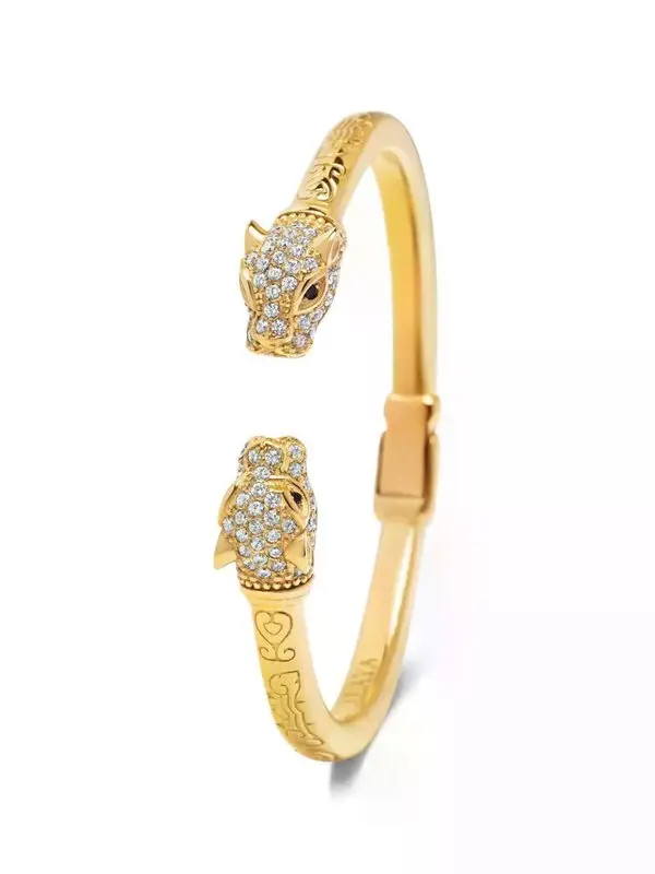 NIALAYA JEWELRY Panther Diamond-embellished Cuff Bangle - Gold