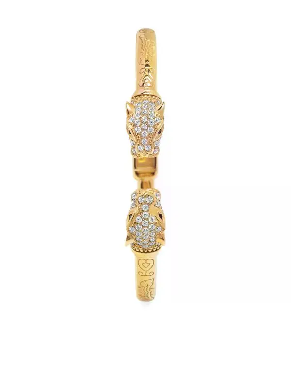 NIALAYA JEWELRY Panther Diamond-embellished Cuff Bangle - Gold