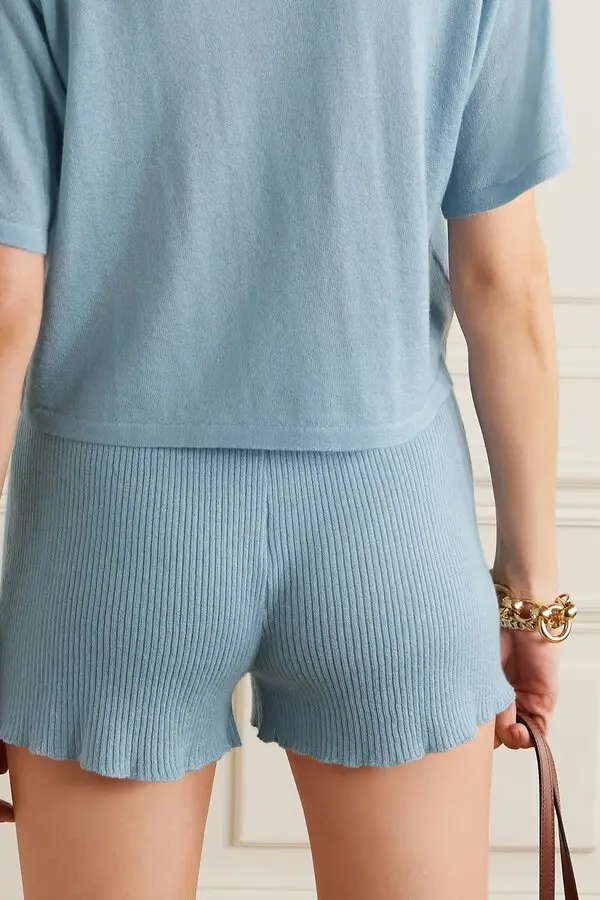 Sablyn Gia Ribbed Cashmere Shorts