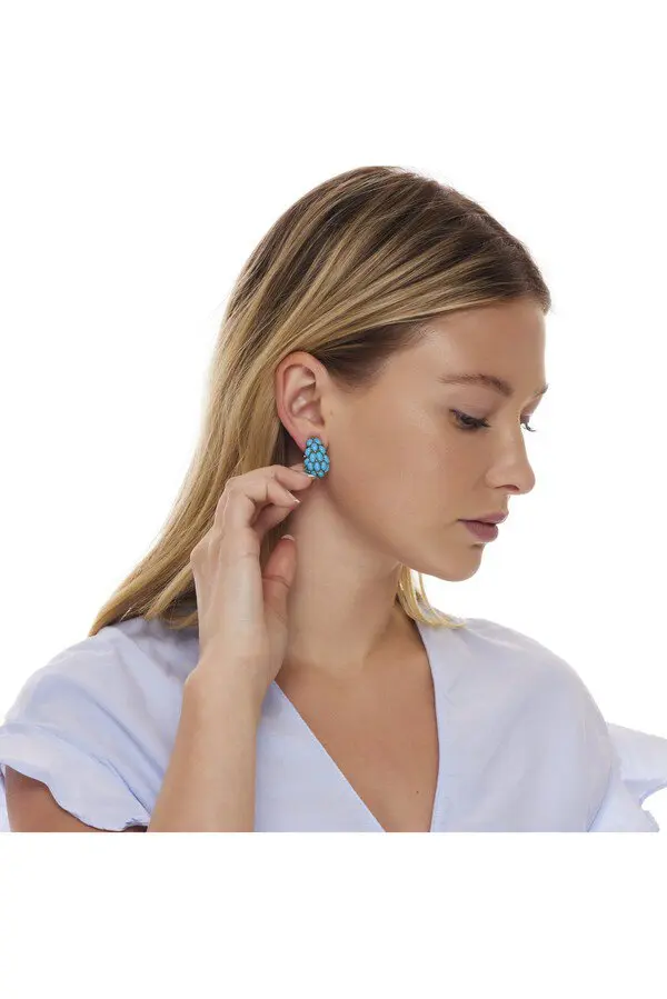 KENNETH JAY LANE Turquoise Clip-on Earrings