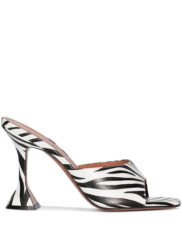 Amina Muaddi Lupita 95mm Zebra-print Mules