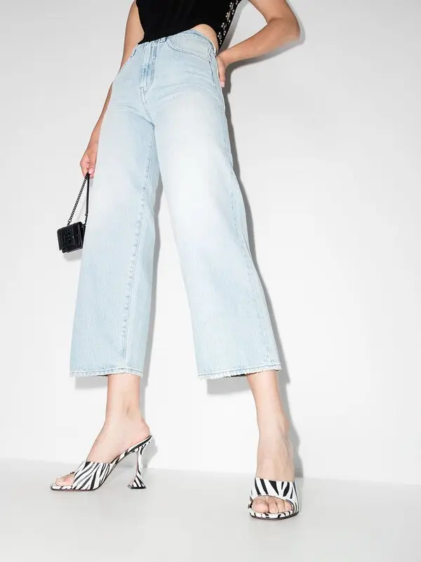 Amina Muaddi Lupita 95mm Zebra-print Mules