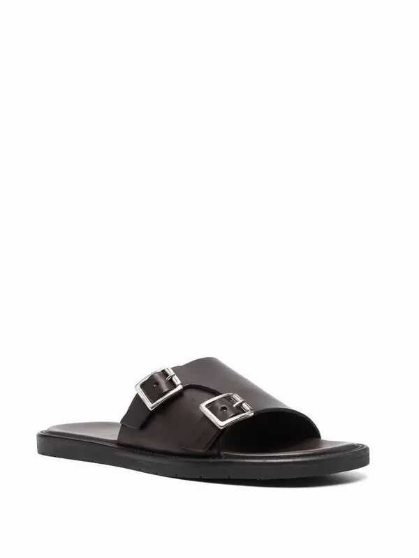 SCAROSSO Costantino Buckle-embellished Slides - Brown