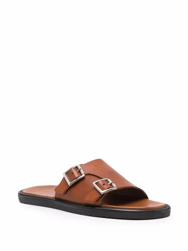 SCAROSSO Constantino Buckled Sandals - Brown