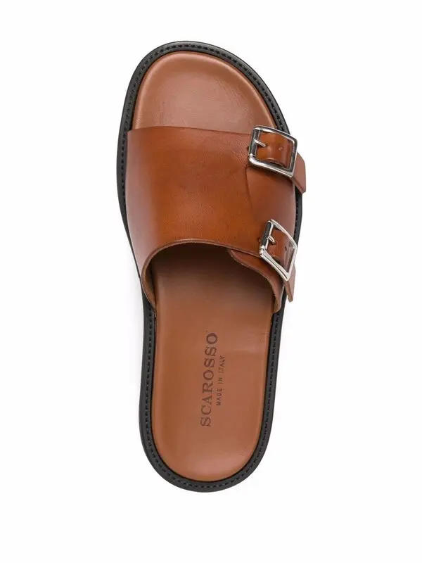 SCAROSSO Constantino Buckled Sandals - Brown