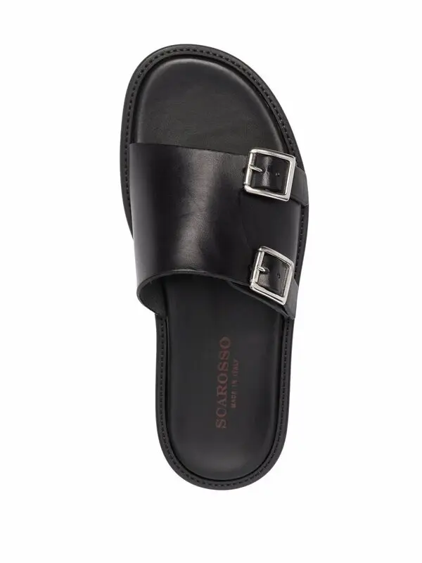 SCAROSSO Constantino Buckled Sandals - Black