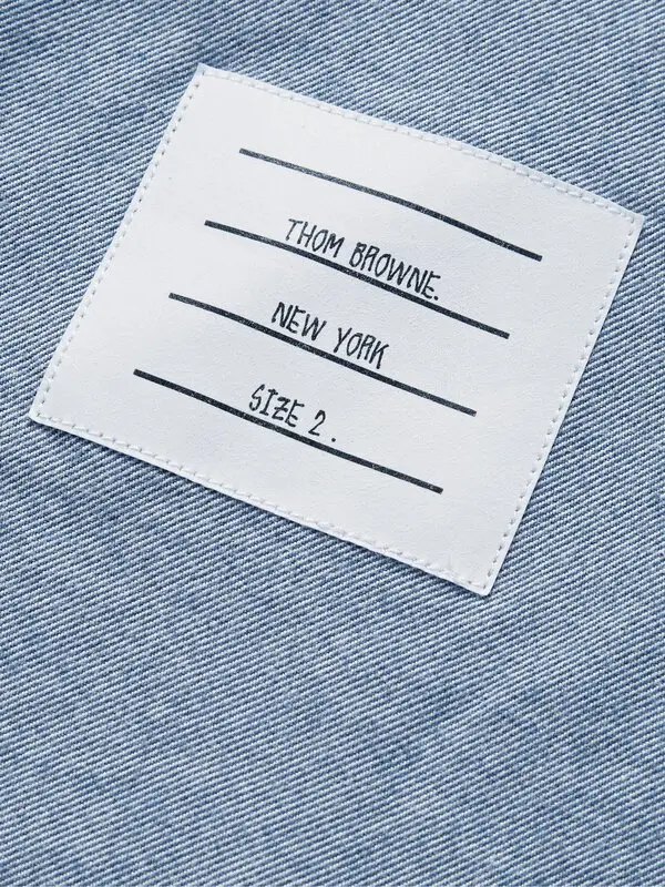 Thom Browne Button-down Collar Striped Cotton-flannel Shirt