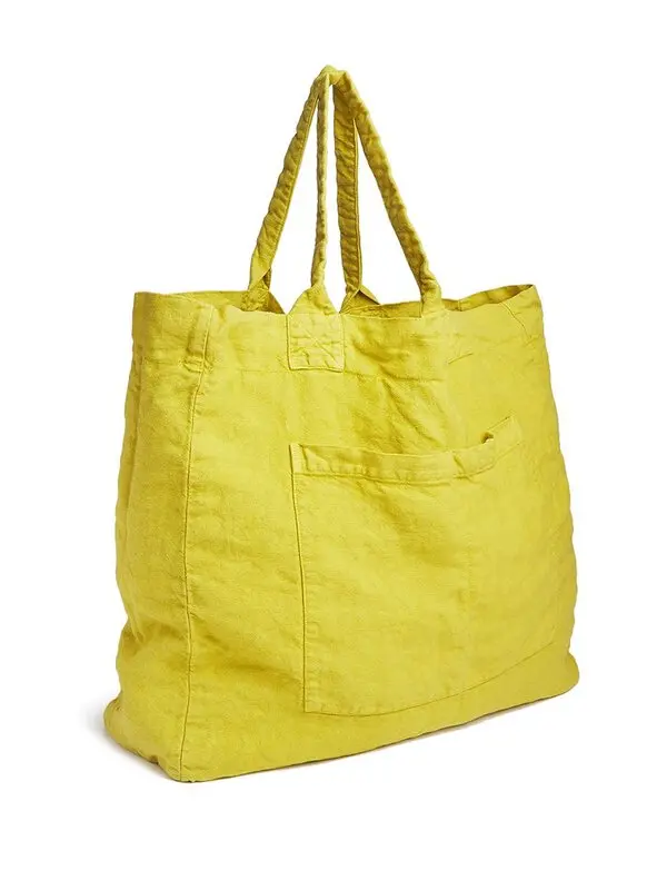 ONCE MILANO Linen Weekend Bag - Yellow