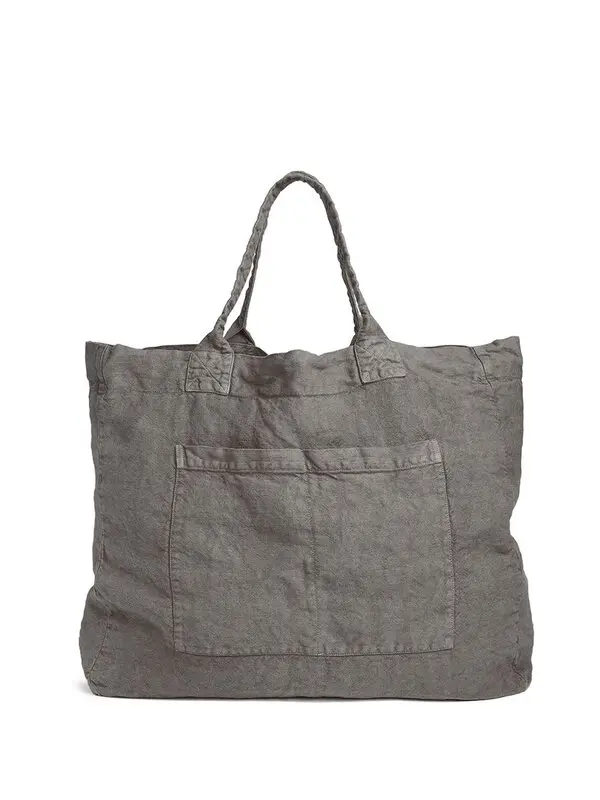 ONCE MILANO Linen Weekend Bag - Grey