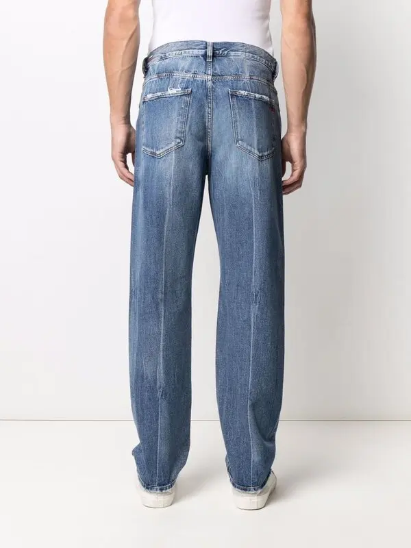 DIESEL® Stonewashed Straight-leg Jeans