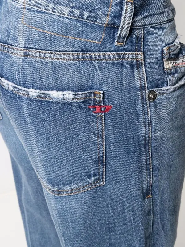 DIESEL® Stonewashed Straight-leg Jeans