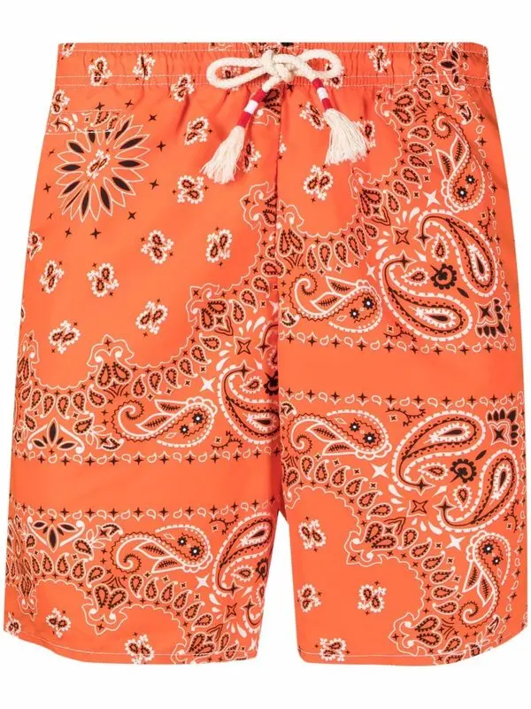 MC2 SAINT BARTH Bandana-print Swim Shorts - Orange