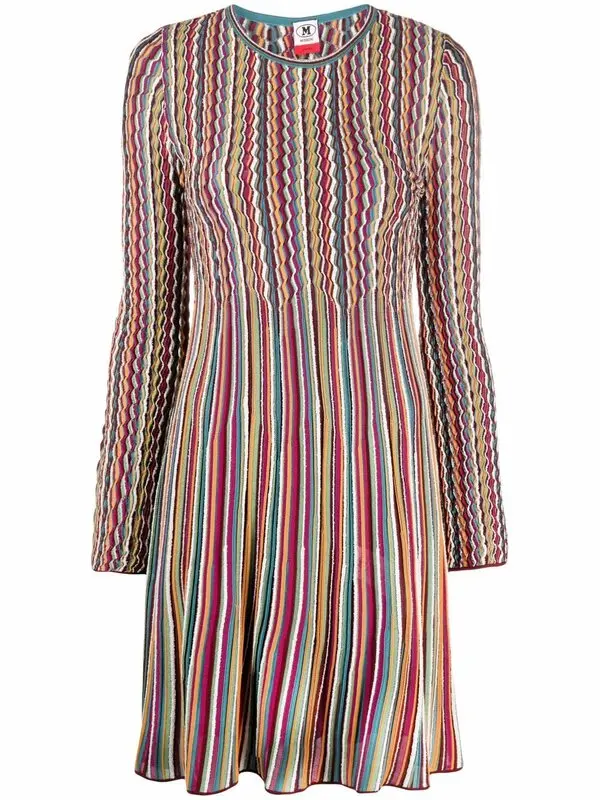 Missoni Long Sleeve Vertical Stripe Mini Dress