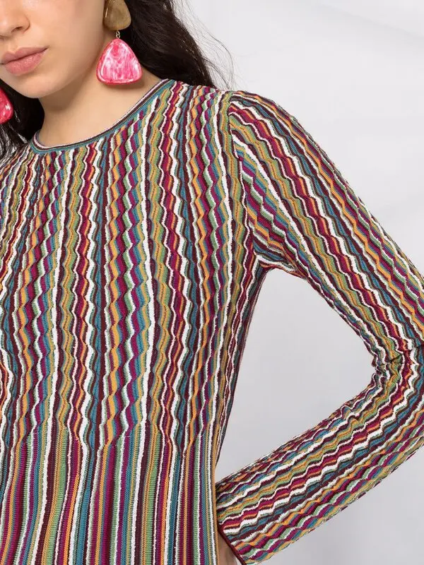 Missoni Long Sleeve Vertical Stripe Mini Dress