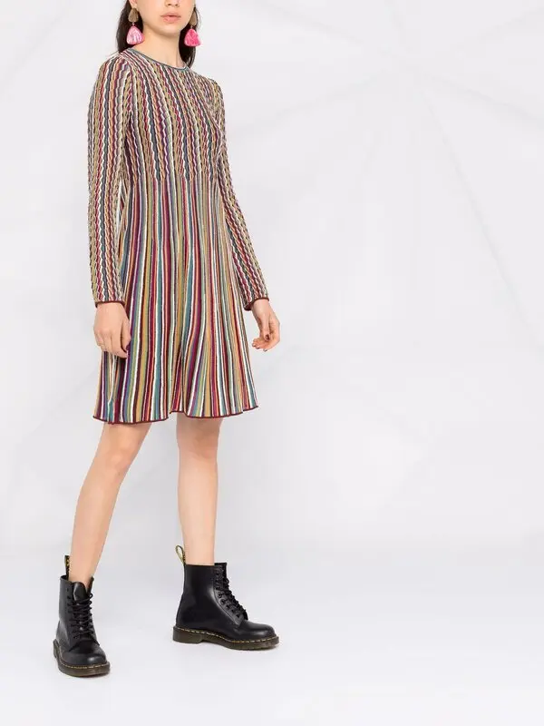 Missoni Long Sleeve Vertical Stripe Mini Dress