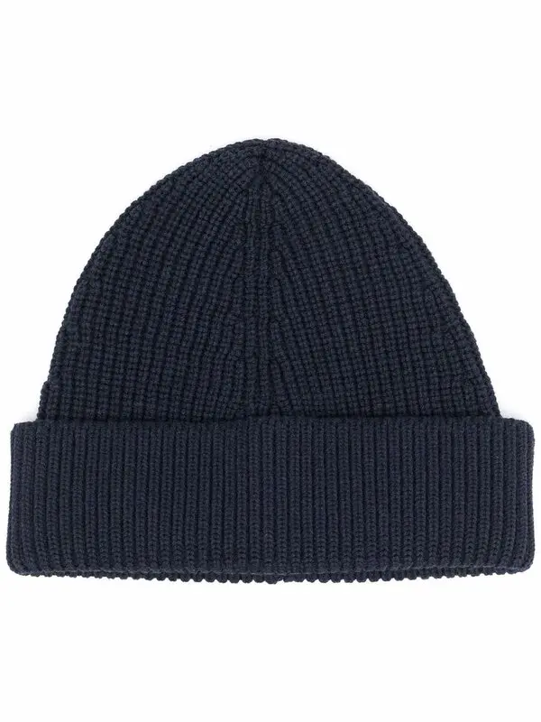 MAISON MARGIELA Ribbed Knit Beanie - Blue