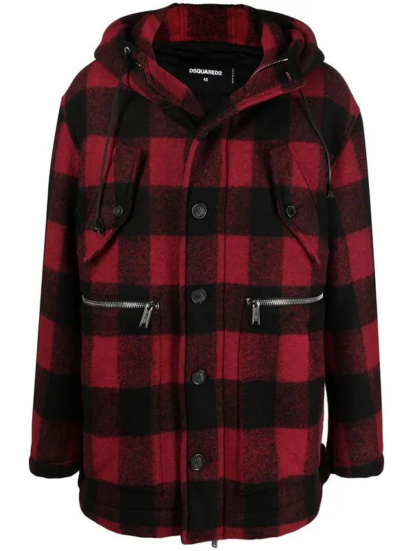 Dsquared2 Checked Wool-blend Coat