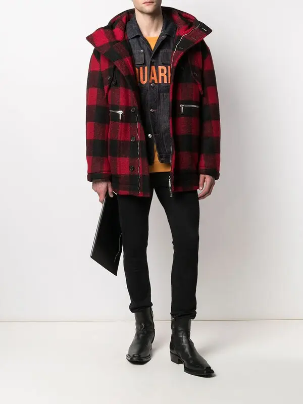 Dsquared2 Checked Wool-blend Coat