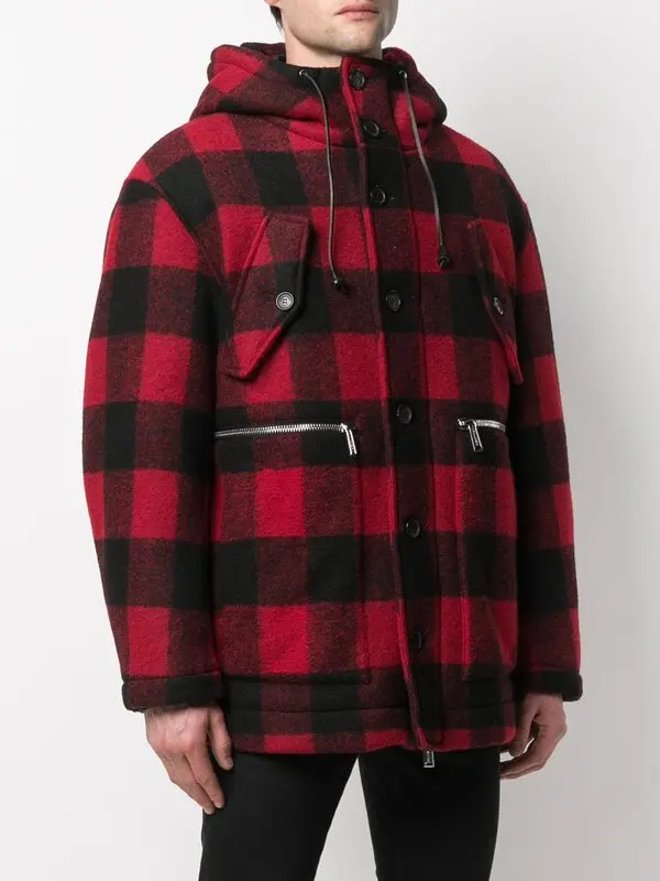 Dsquared2 Checked Wool-blend Coat