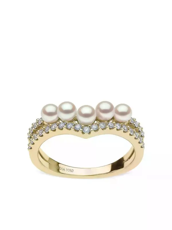 Yoko London 18kt Yellow Akoya Pearl And Diamond Ring