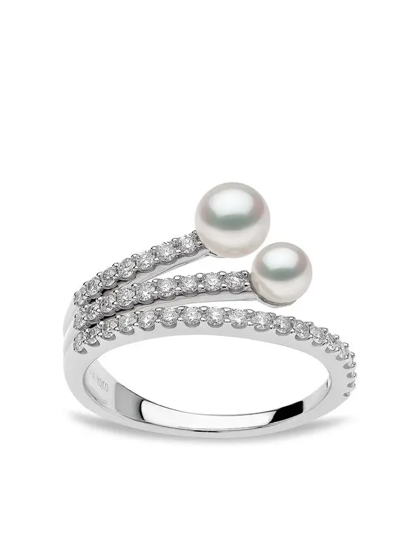 Yoko London 18kt White Gold Akoya Pearl And Diamond Ring - Silver