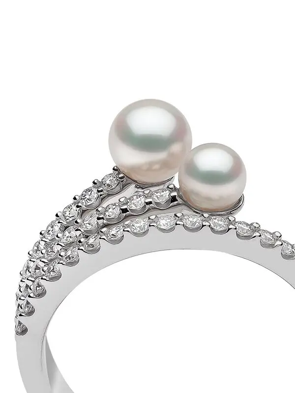 Yoko London 18kt White Gold Akoya Pearl And Diamond Ring - Silver