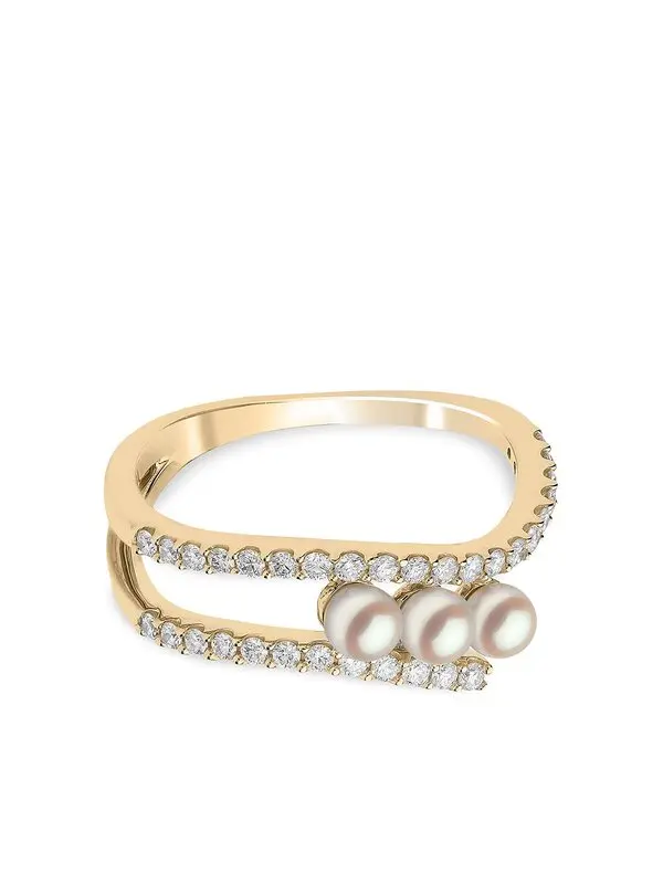 Yoko London 18kt Yellow Akoya Pearl And Diamond Ring - Gold