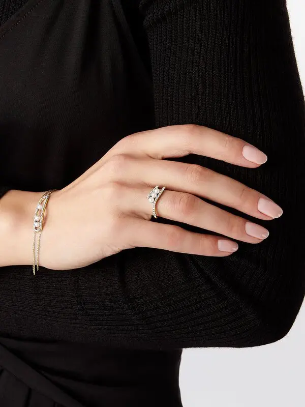 Yoko London 18kt Yellow Akoya Pearl And Diamond Ring