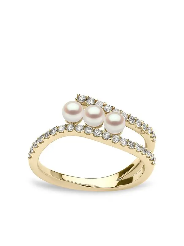Yoko London 18kt Yellow Akoya Pearl And Diamond Ring