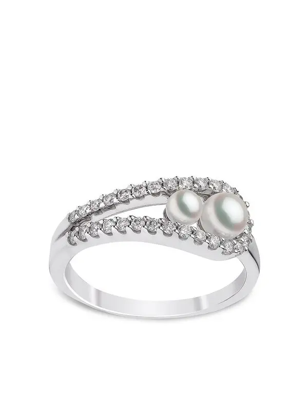 Yoko London 18kt White Gold Akoya Pearl And Diamond Ring - Silver