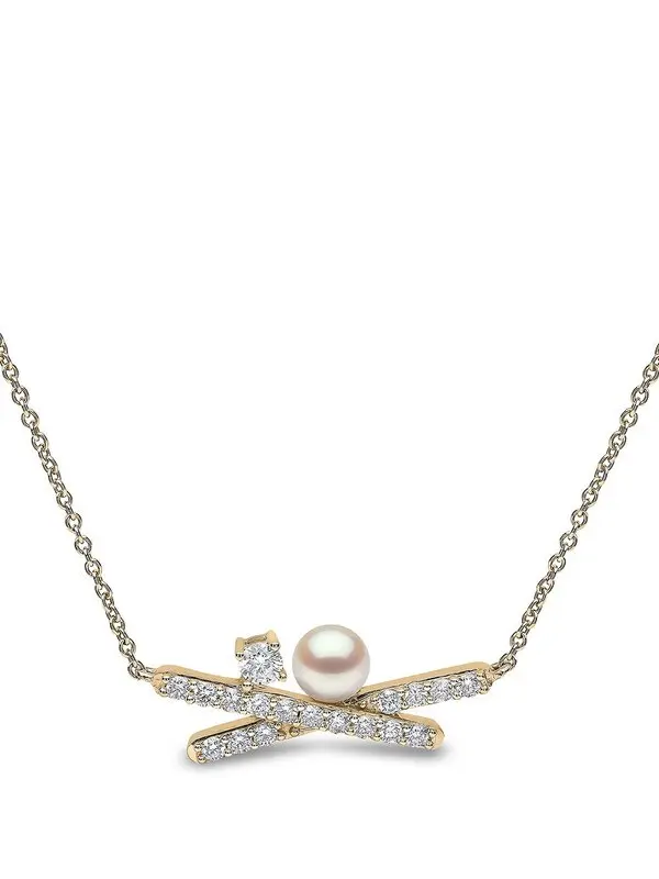 Yoko London 18kt Yellow Akoya Pearl Diamond Necklace - Gold