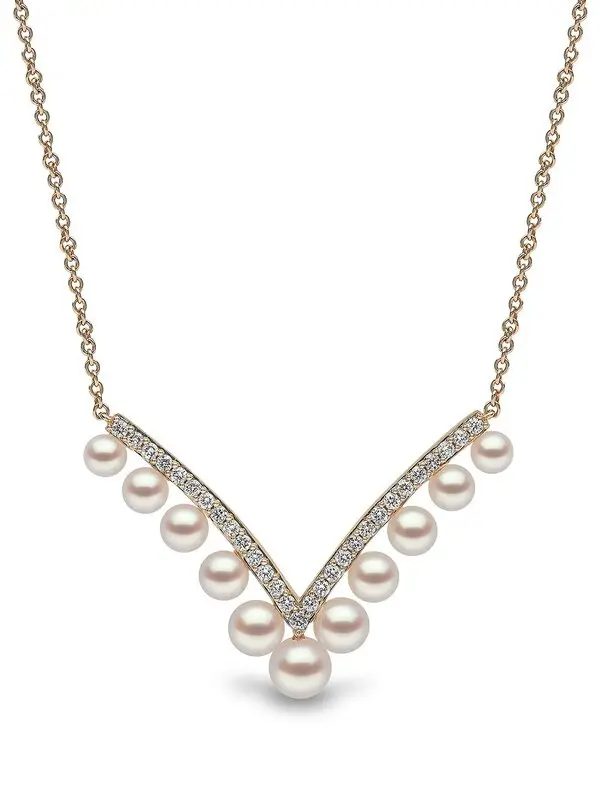 Yoko London 18kt Yellow Akoya Pearl And Diamond Necklace - Gold