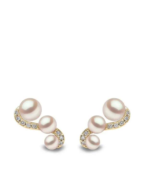 Yoko London Akoya Pearl And Diamond Earrings - Gold