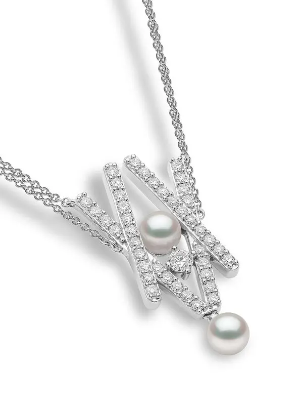 Yoko London 18kt White Gold Akoya Pearl And Diamond Pendant Necklace