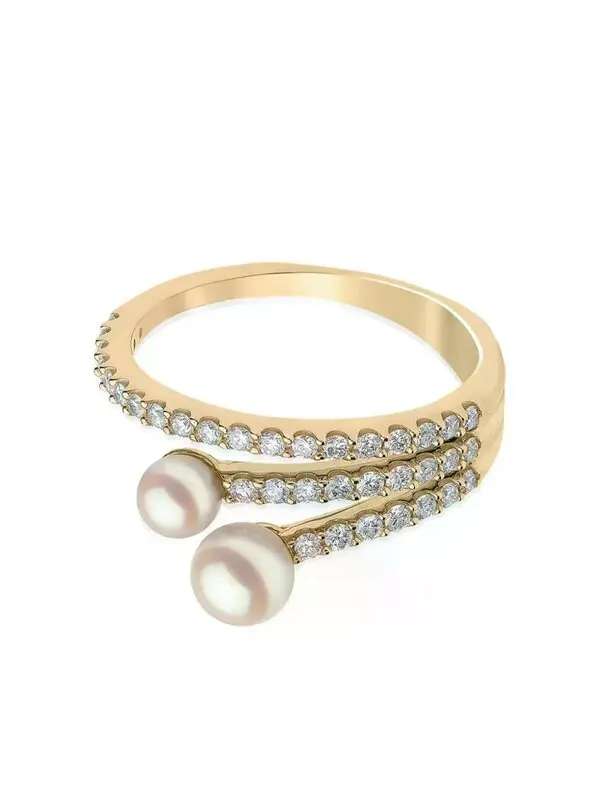Yoko London 18kt Yellow Akoya Pearl And Diamond Ring