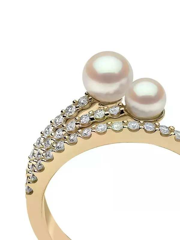 Yoko London 18kt Yellow Akoya Pearl And Diamond Ring