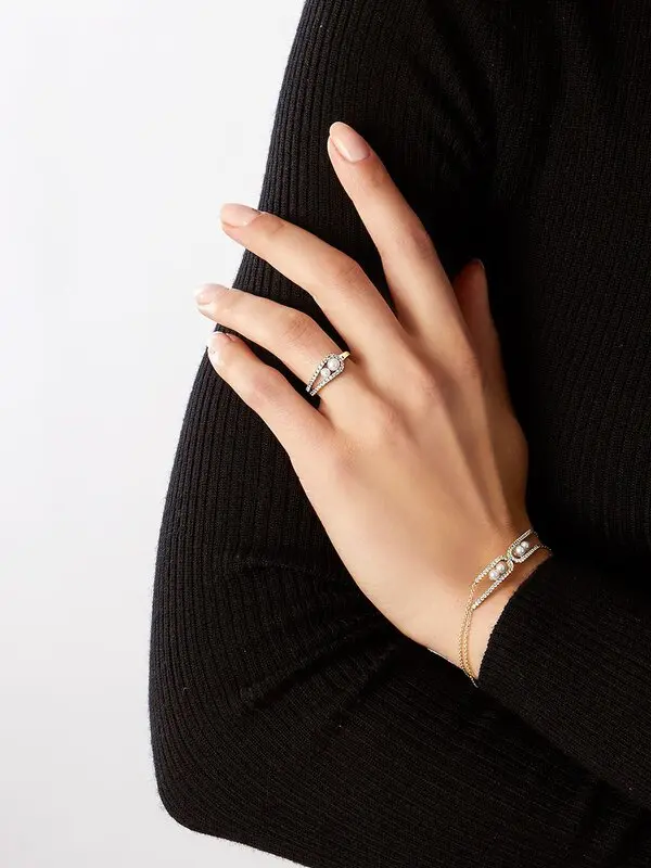 Yoko London 18kt Yellow Akoya Pearl And Diamond Ring