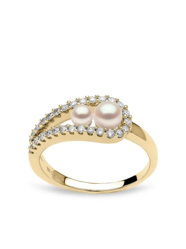 Yoko London 18kt Yellow Akoya Pearl And Diamond Ring