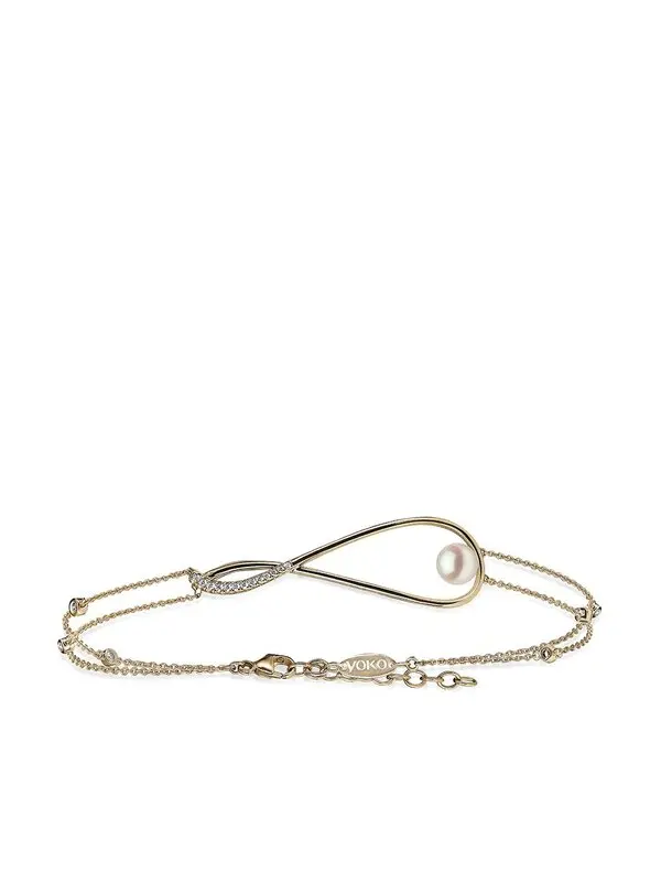 Yoko London 18kt Yellow Akoya Pearl And Diamond Bracelet - Gold