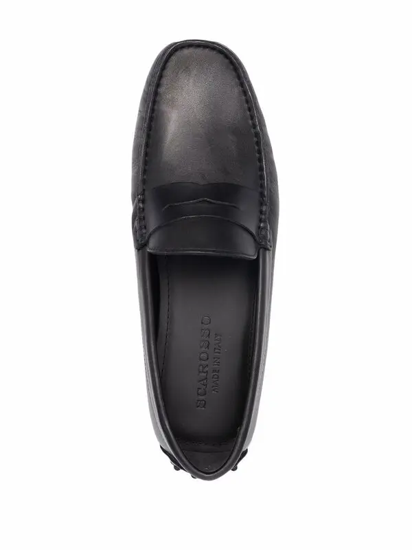 SCAROSSO Michael Square-toe Loafers - Black