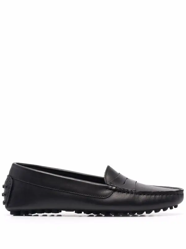 SCAROSSO Ashley Leather Loafers - Black