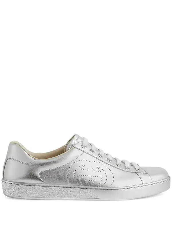 Gucci Ace Metallic Low-top Sneakers - Silver