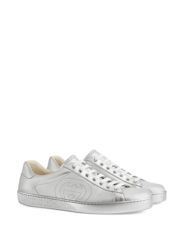 Gucci Ace Metallic Low-top Sneakers - Silver