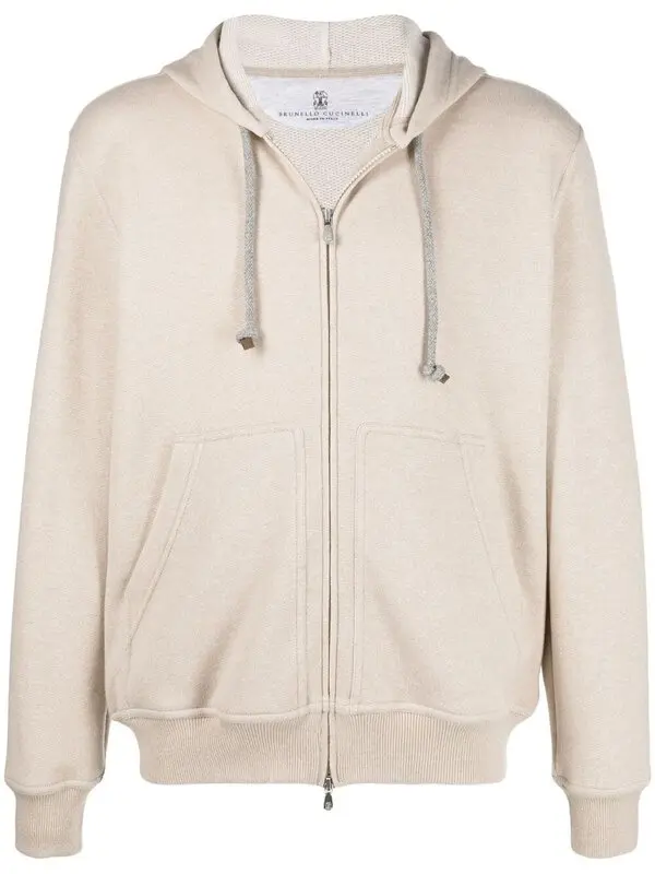 Brunello Cucinelli Cahmere Drawtring Zip-up Hoodie
