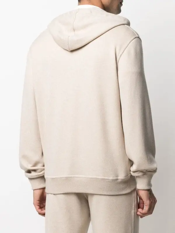 Brunello Cucinelli Cahmere Drawtring Zip-up Hoodie
