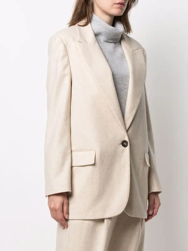 Brunello Cucinelli Peak-lapel Single-breasted Blazer - Neutrals