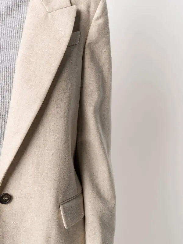 Brunello Cucinelli Peak-lapel Single-breasted Blazer - Neutrals