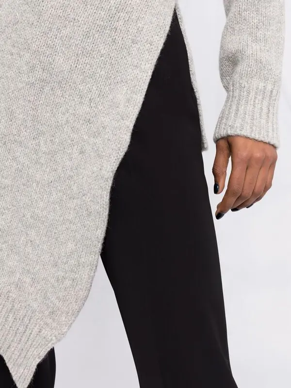 JIL SANDER Asymmetric Roll-neck Jumper - Grey