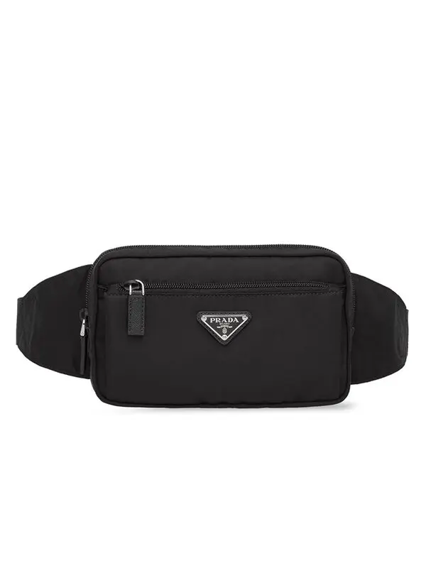 Prada Re-nylon And Saffiano Leather Belt Bag - Black