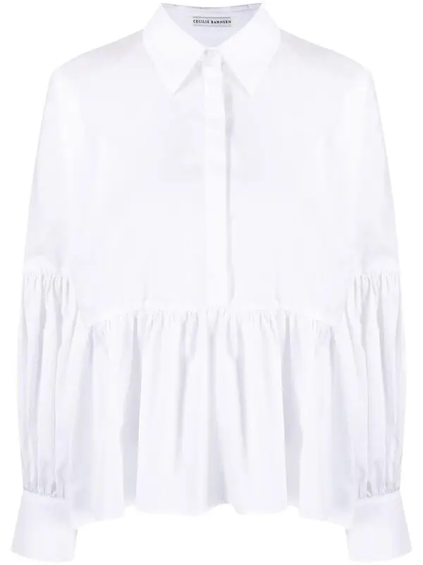 Cecilie Bahnsen Andrea Puff-Sleeve Shirt In White - 45% Off